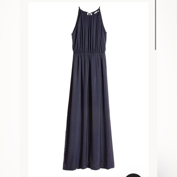 H&M | Dresses | Hm Dark Blue Maxi With Lace Detail | Poshmark